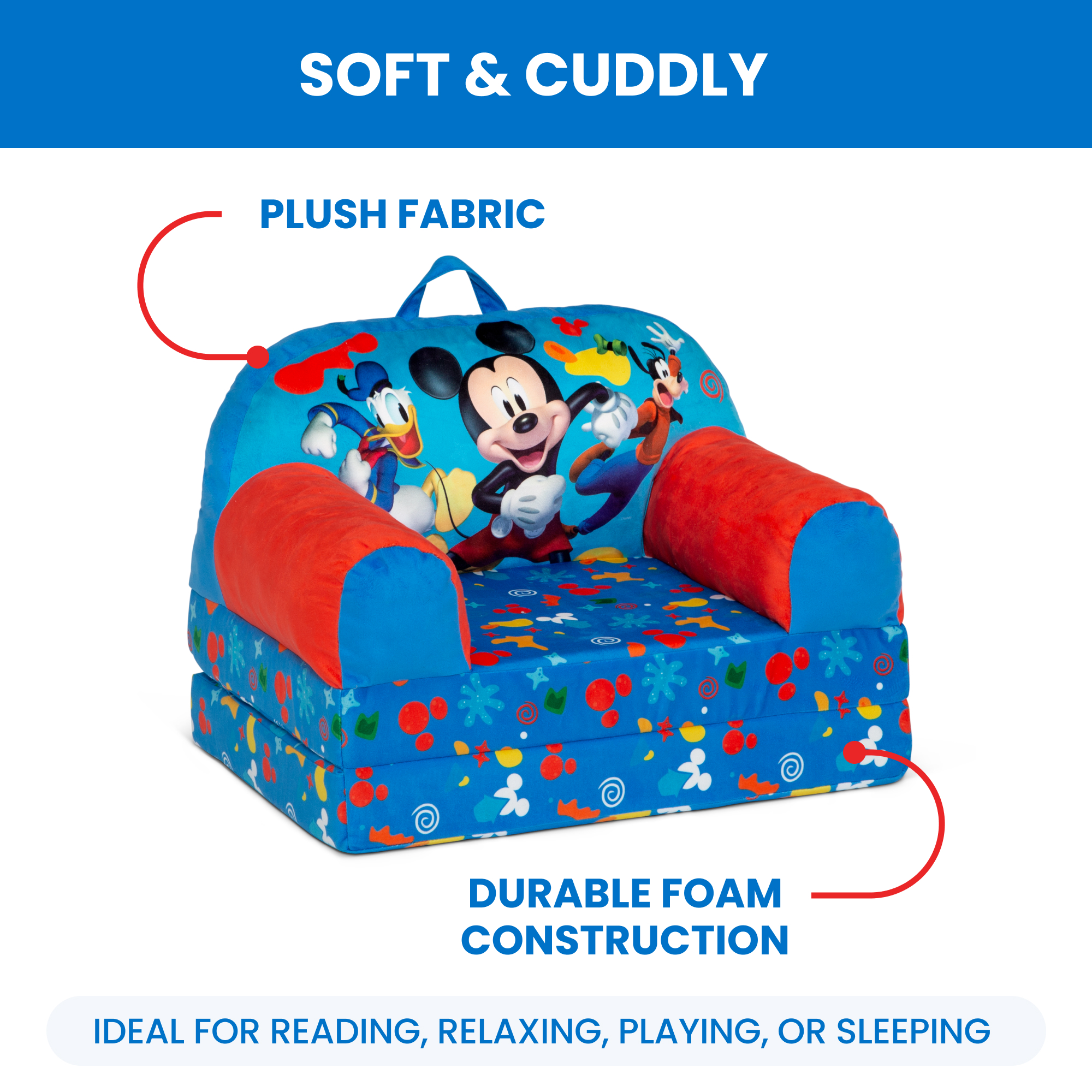 Mickey Mouse Cozee Buddy Flip Out Chair Delta Children